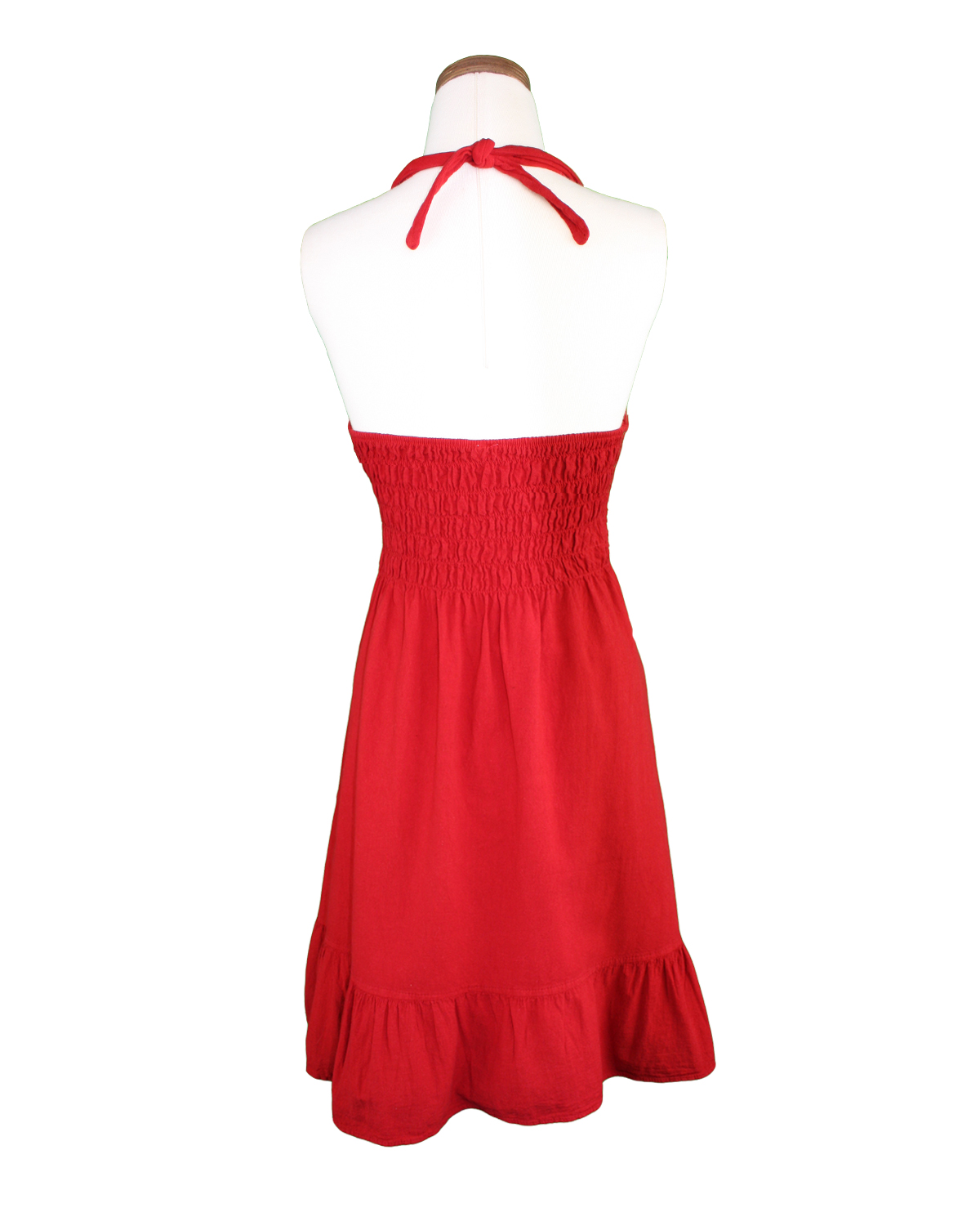 Short Halter Sundress - Moonlight Stroll - Red