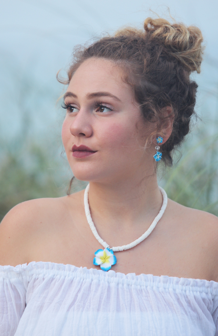 Tropical Choker - Necklace - Leilani -Without Crystal - Blue & Purple